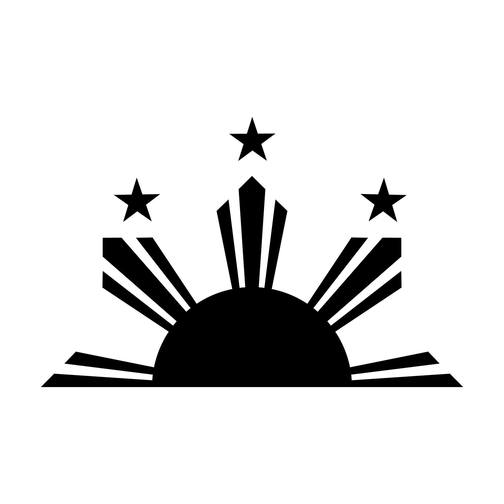 Philippine Half Sun and Three Stars of the Filipino Flag Decal Vinyl ...