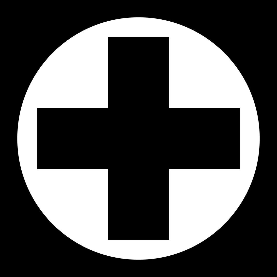 Classic Red Cross Round Decal Sticker - Etsy
