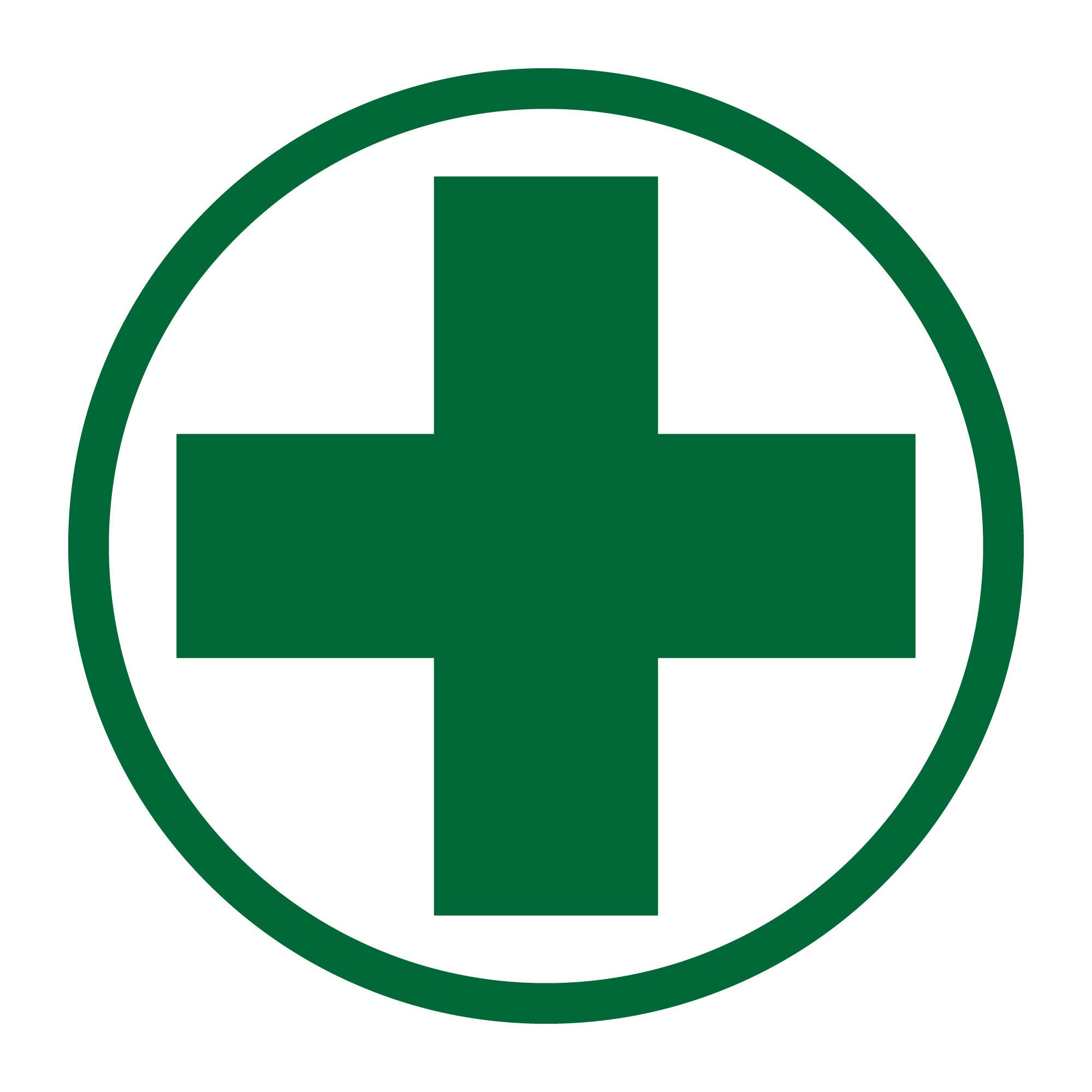 Red Cross in Circle Decal Sticker - Etsy