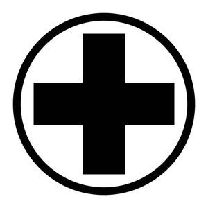 Red Cross in Circle Decal Sticker - Etsy