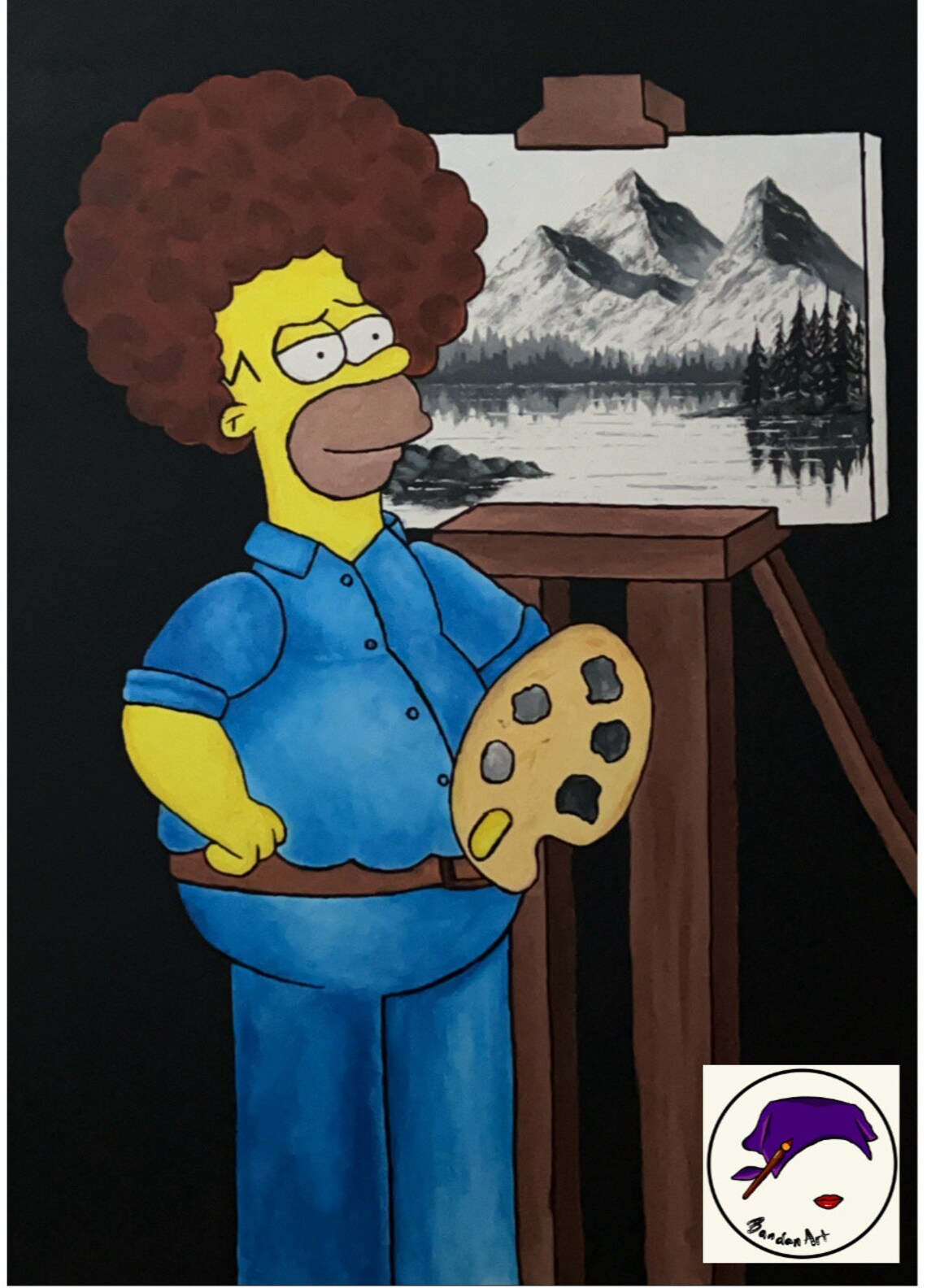 Homer Simpson Art Picture Original Piece - Etsy