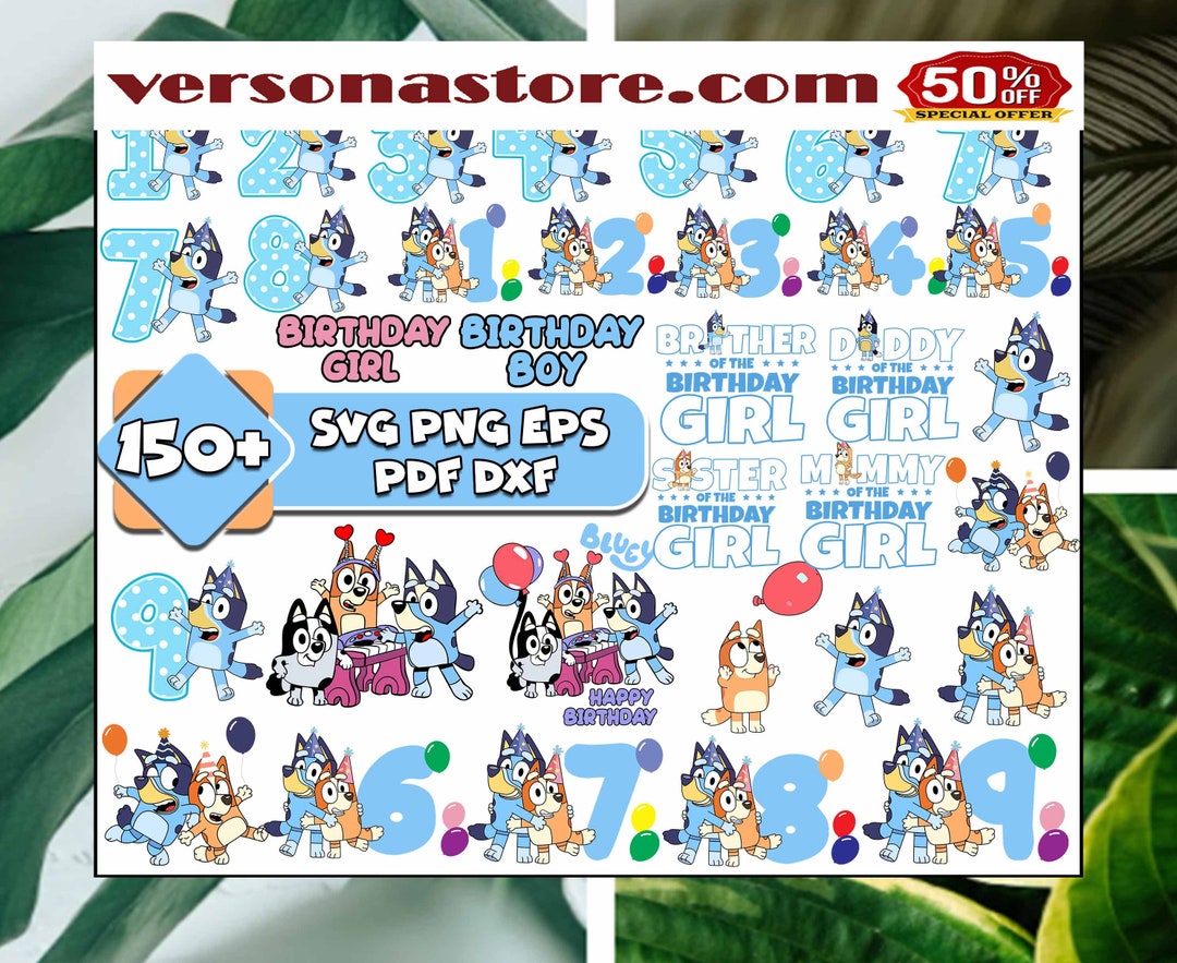 Bluey Font Bluey SVG Bluey Logo Bluey Characters Vinyl Cut - Etsy