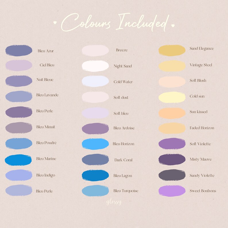 Blue Pastels Procreate Colour Palette Soft Colours Swatches Neutral ...