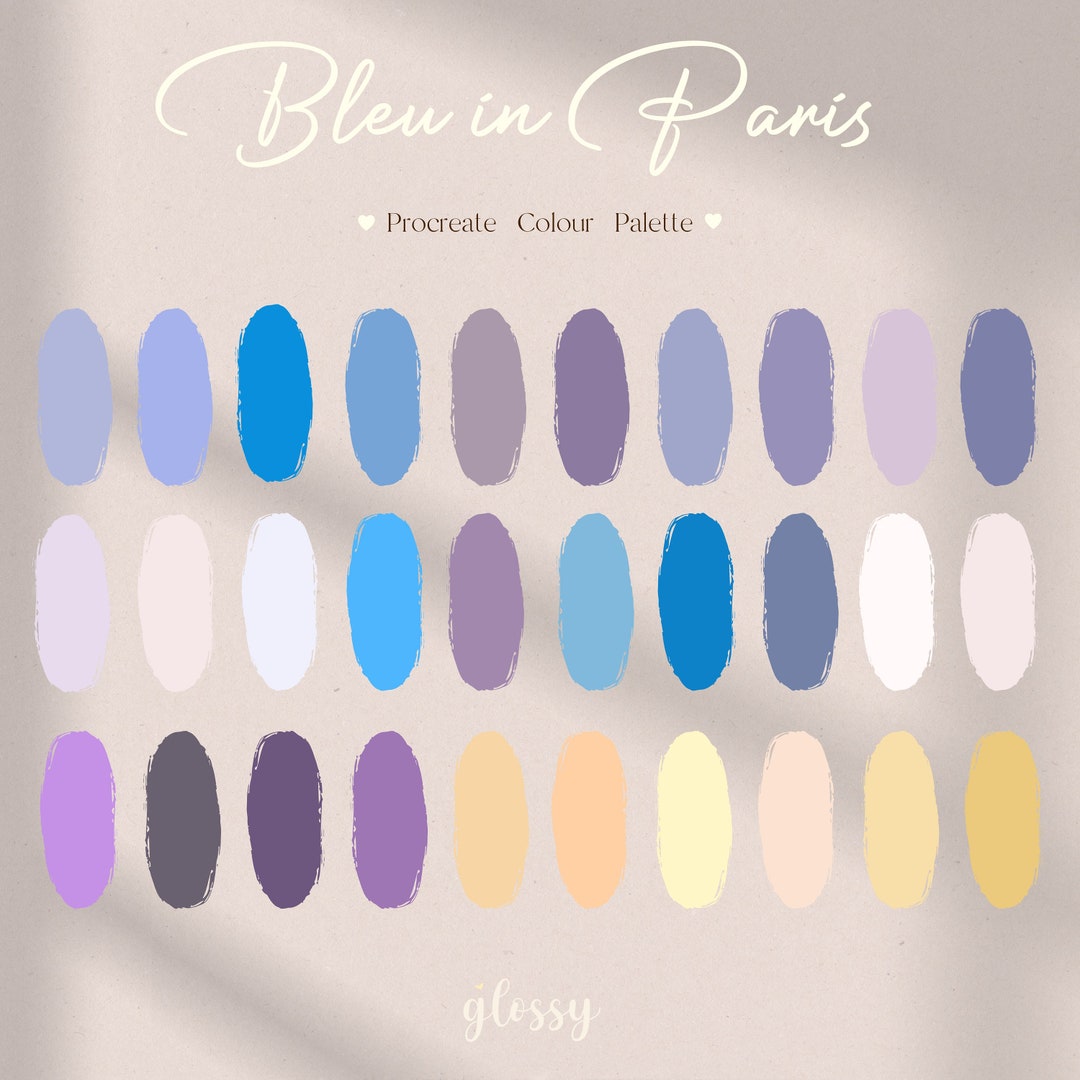 Blue Pastels Procreate Colour Palette Soft Colours Swatches Neutral ...