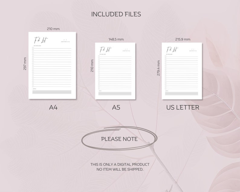 Simple to Do List Check List A4, A5, US Letter PDF Cute Sketch List ...