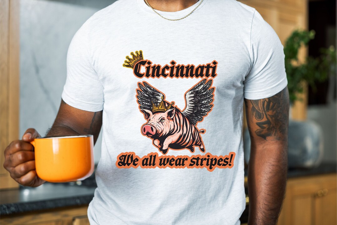Flying Pig With Stripes (bengals) T-shirt - Etsy