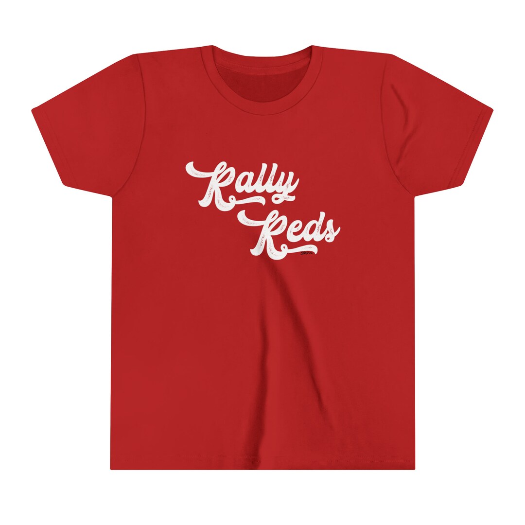 Youth Rally Reds 2023 Reds Roster Shirt 2-sided, Kids Cincinnati Reds T ...