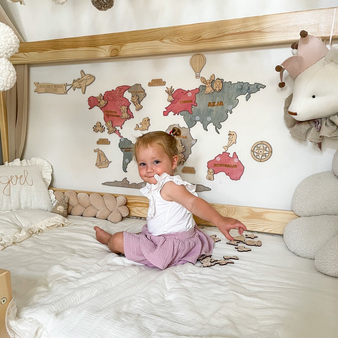 Educational World Map XXL for Kids Montessori Preschool Activities ...