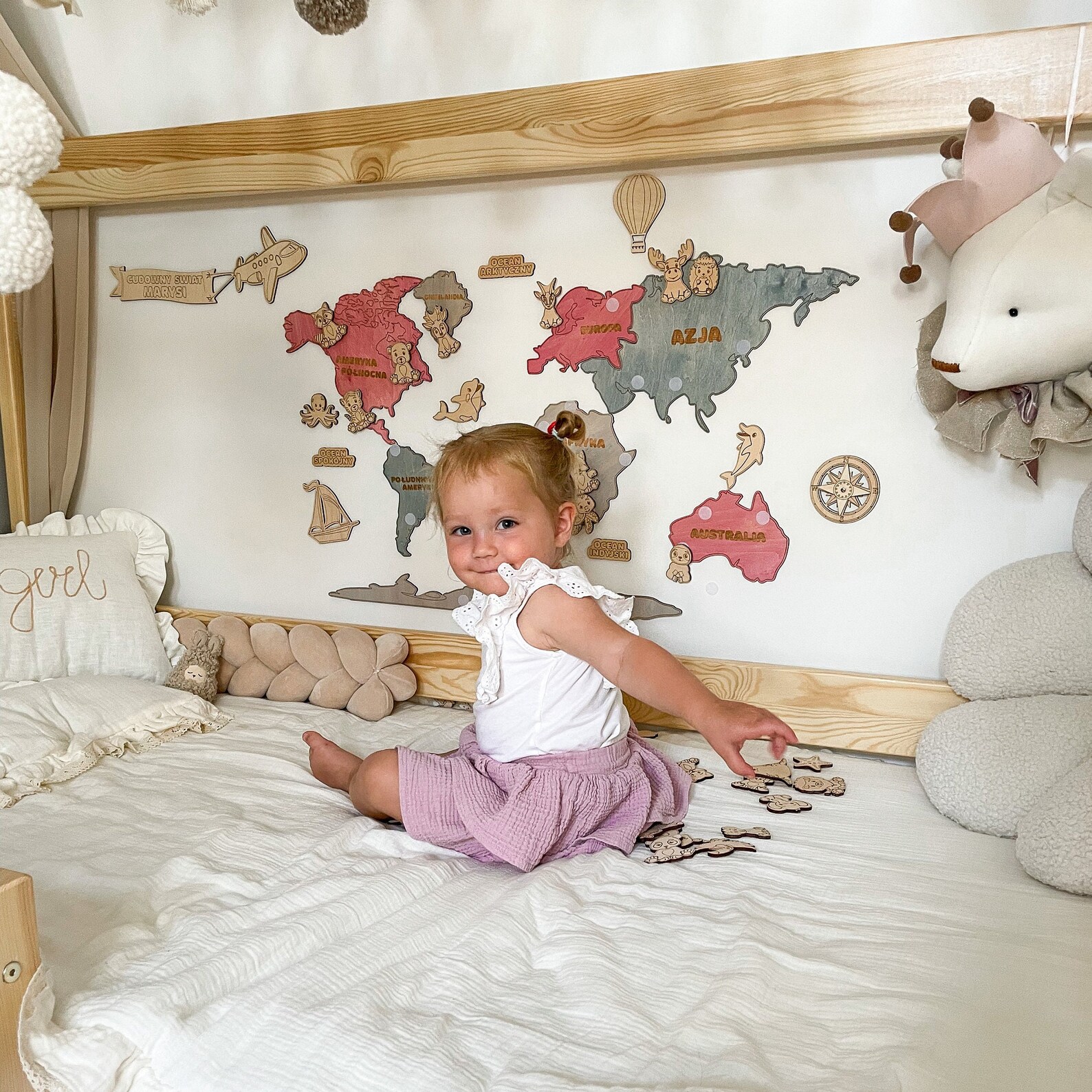 Educational World Map XXL for Kids Montessori Preschool Activities ...