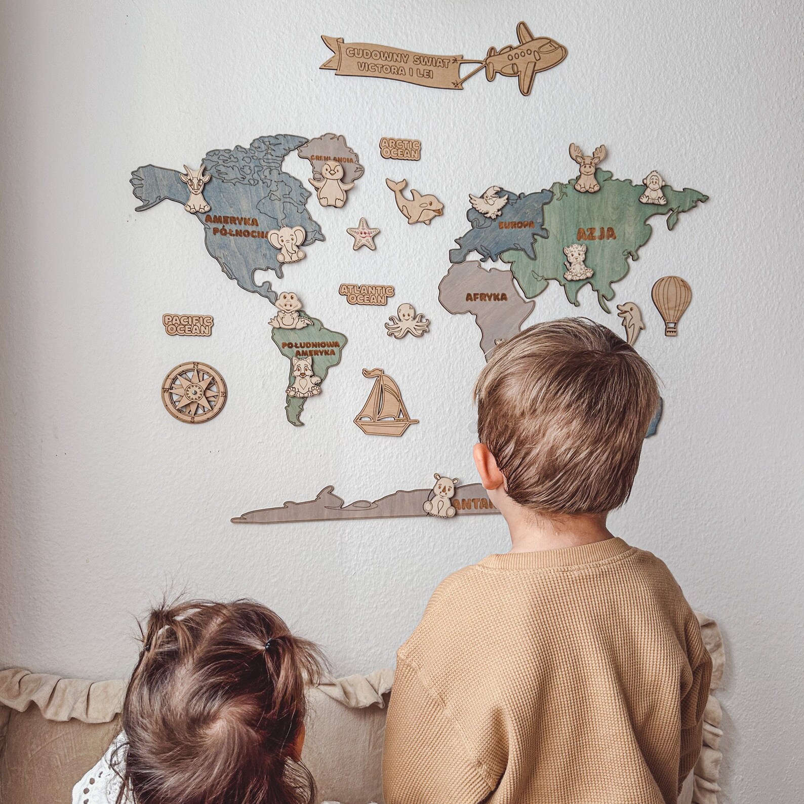 Educational World Map XXL for Kids Montessori Preschool Activities ...