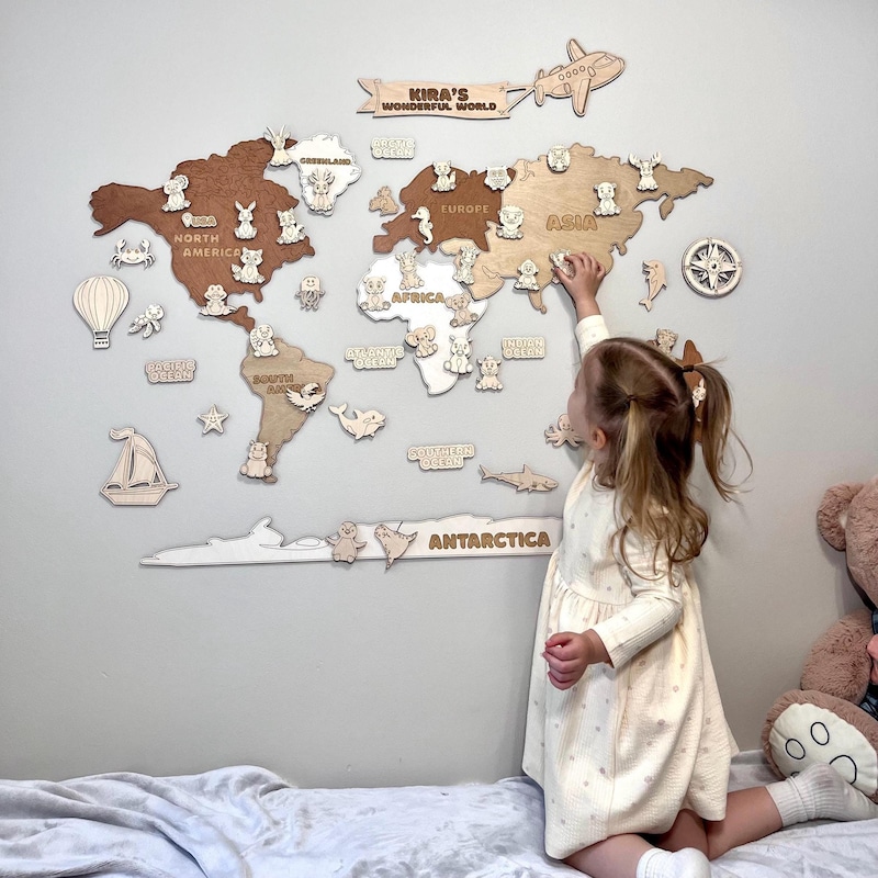 Kids Wall Map - Etsy