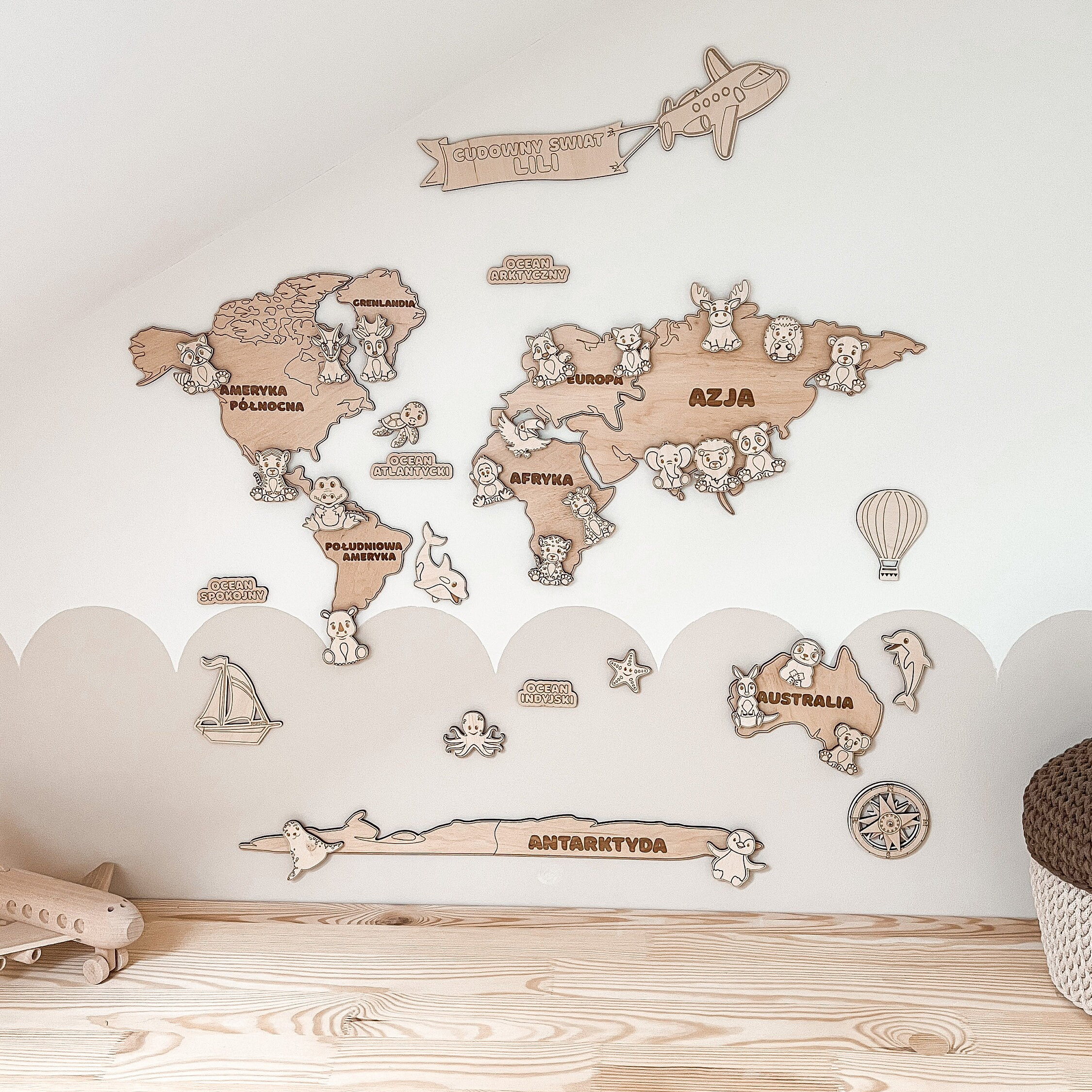 Educational World Map XXL for Kids Montessori Preschool Activities ...