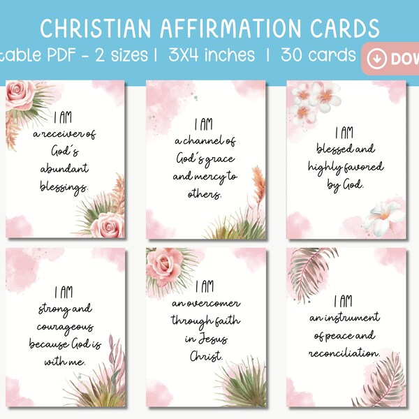 Biblical Affirmations Printable - Etsy