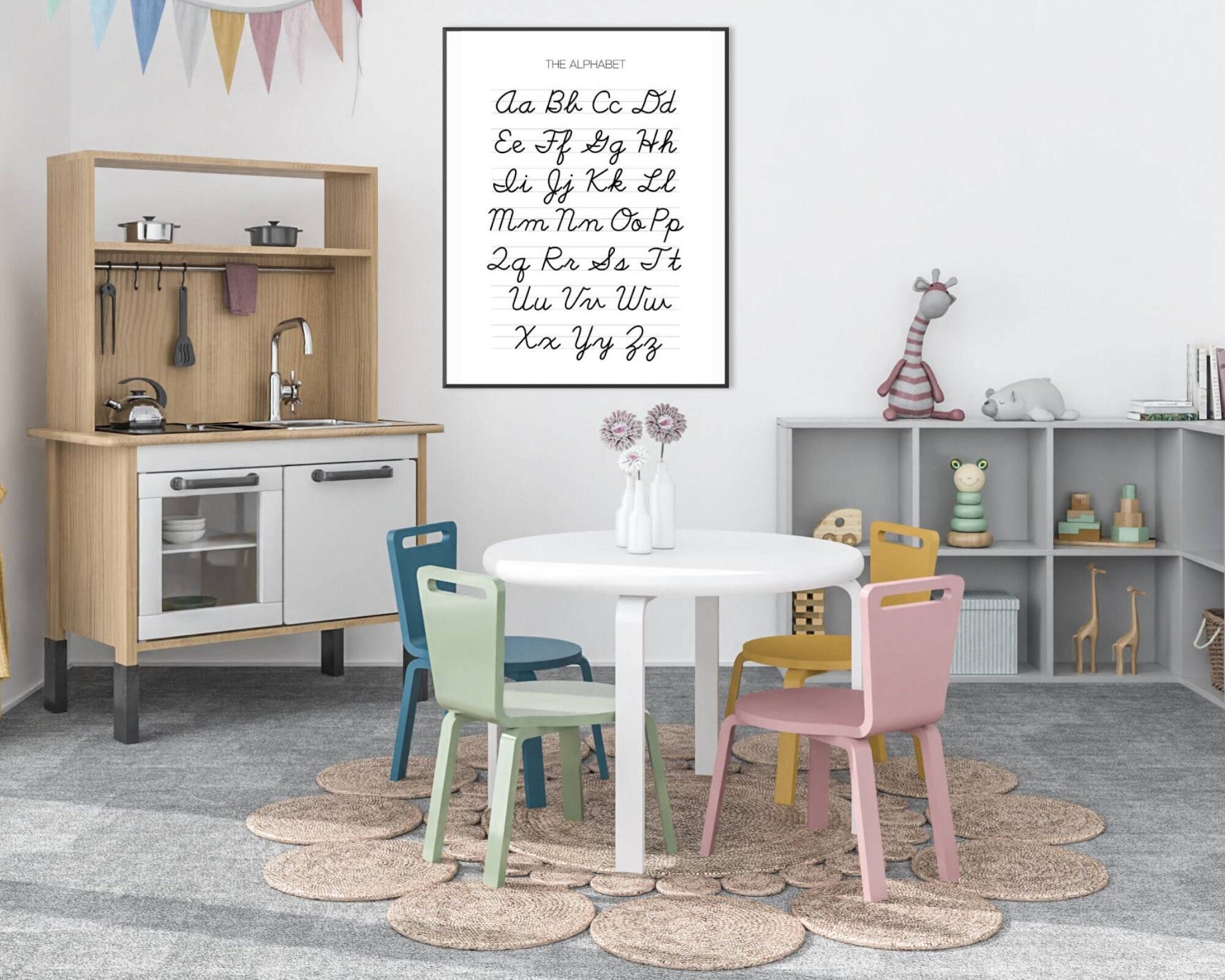 Cursive Alphabet Poster, Handwriting Chart, ABC Print, Homeschool ...