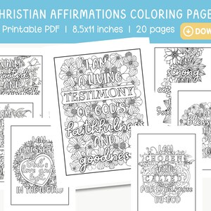 Christian Affirmations Coloring Pages, Faith Based Coloring Book ...