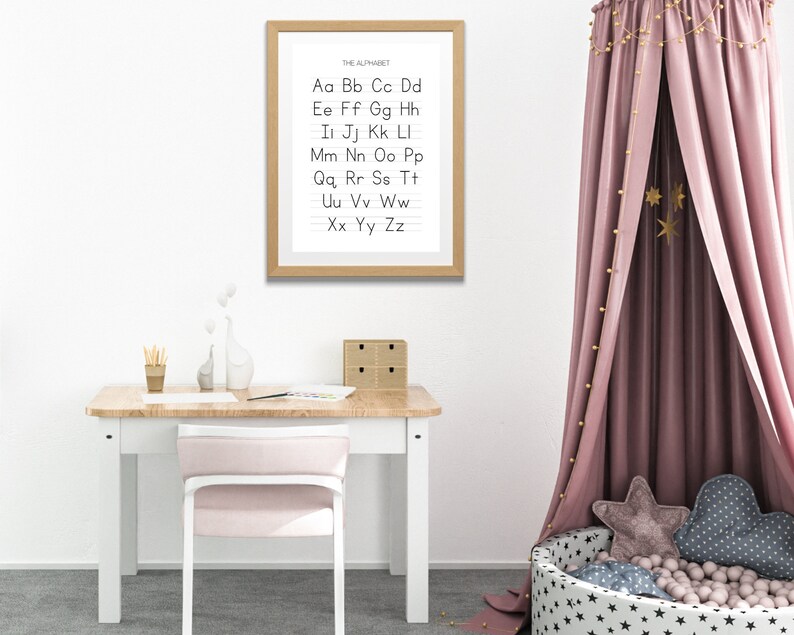 Alphabet Poster Handwriting Chart ABC Print Homeschool - Etsy