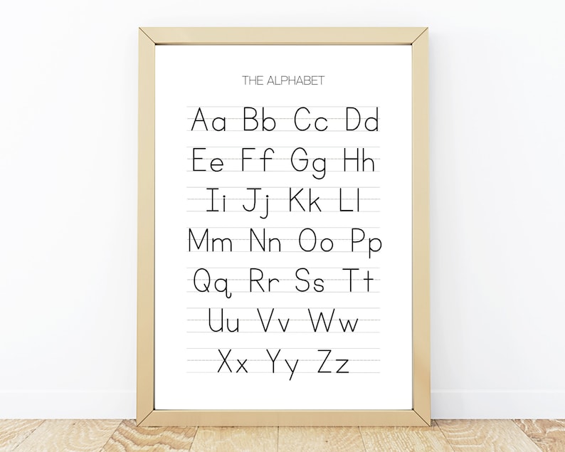 Alphabet Poster Handwriting Chart ABC Print Homeschool - Etsy