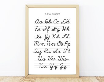 Manuscript Print Handwriting Chart Horizontal Printable Alphabet ABC ...