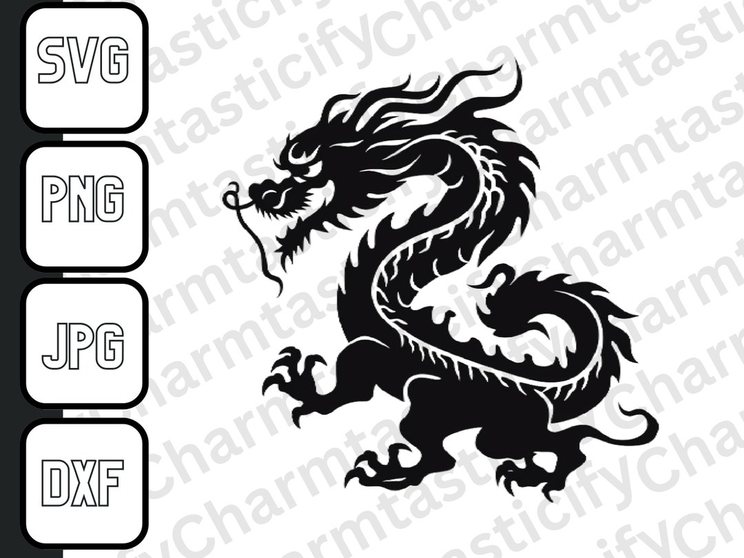 Chinese Dragon SVG, PNG, DXF, and Jpg Files Dowload | Chinese New Year ...