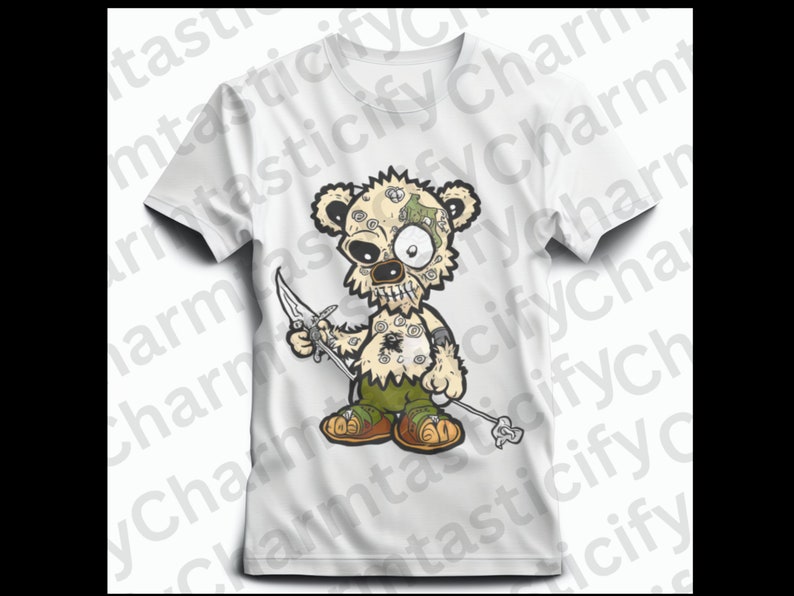 Cursed Teddy Bear Svg, Png, Dtx Scary Hipster Grizzly Stencil Horror ...