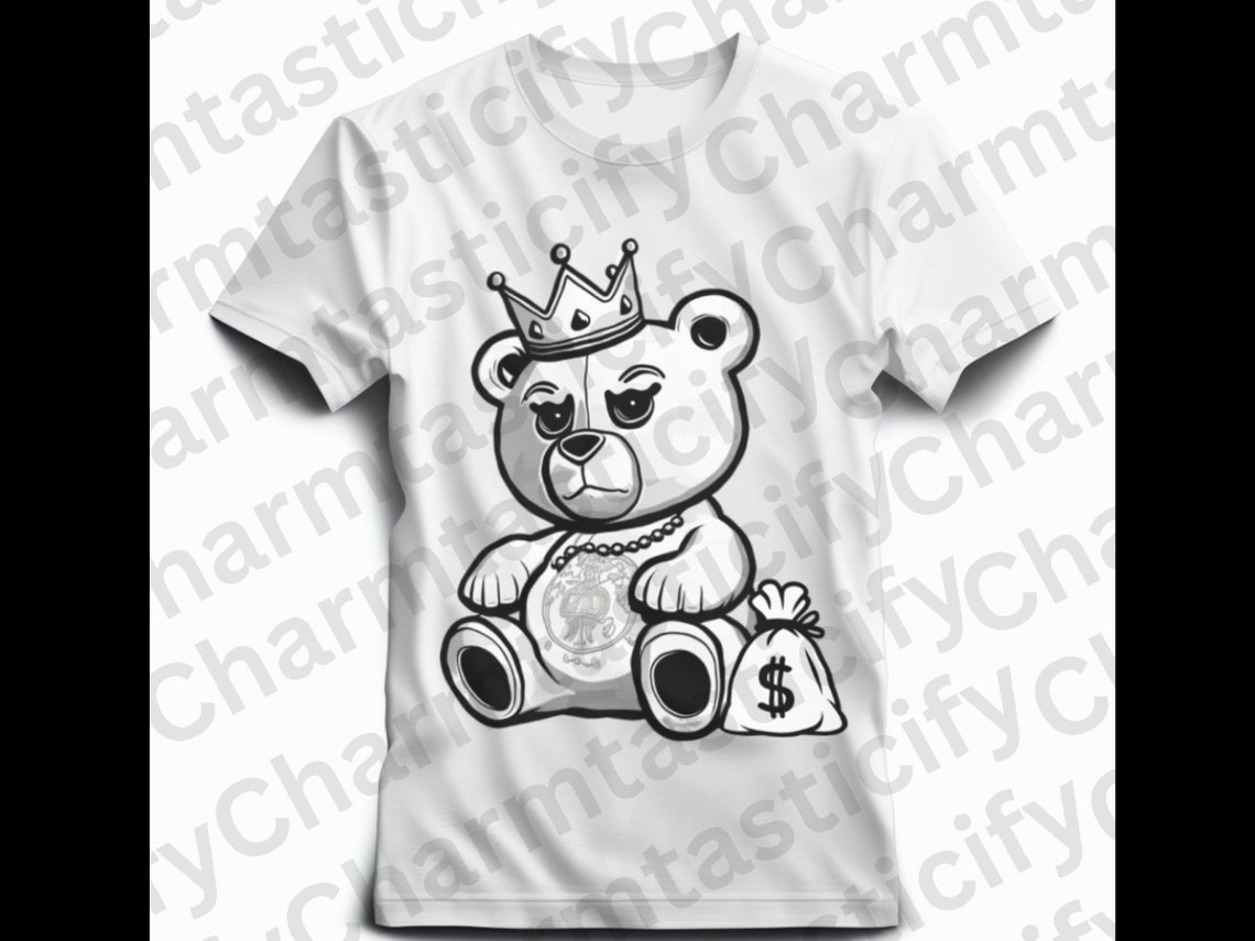 King Money Bag Teddy Bear SVG | Teddy Bear SVG | Cut Files Clipart ...