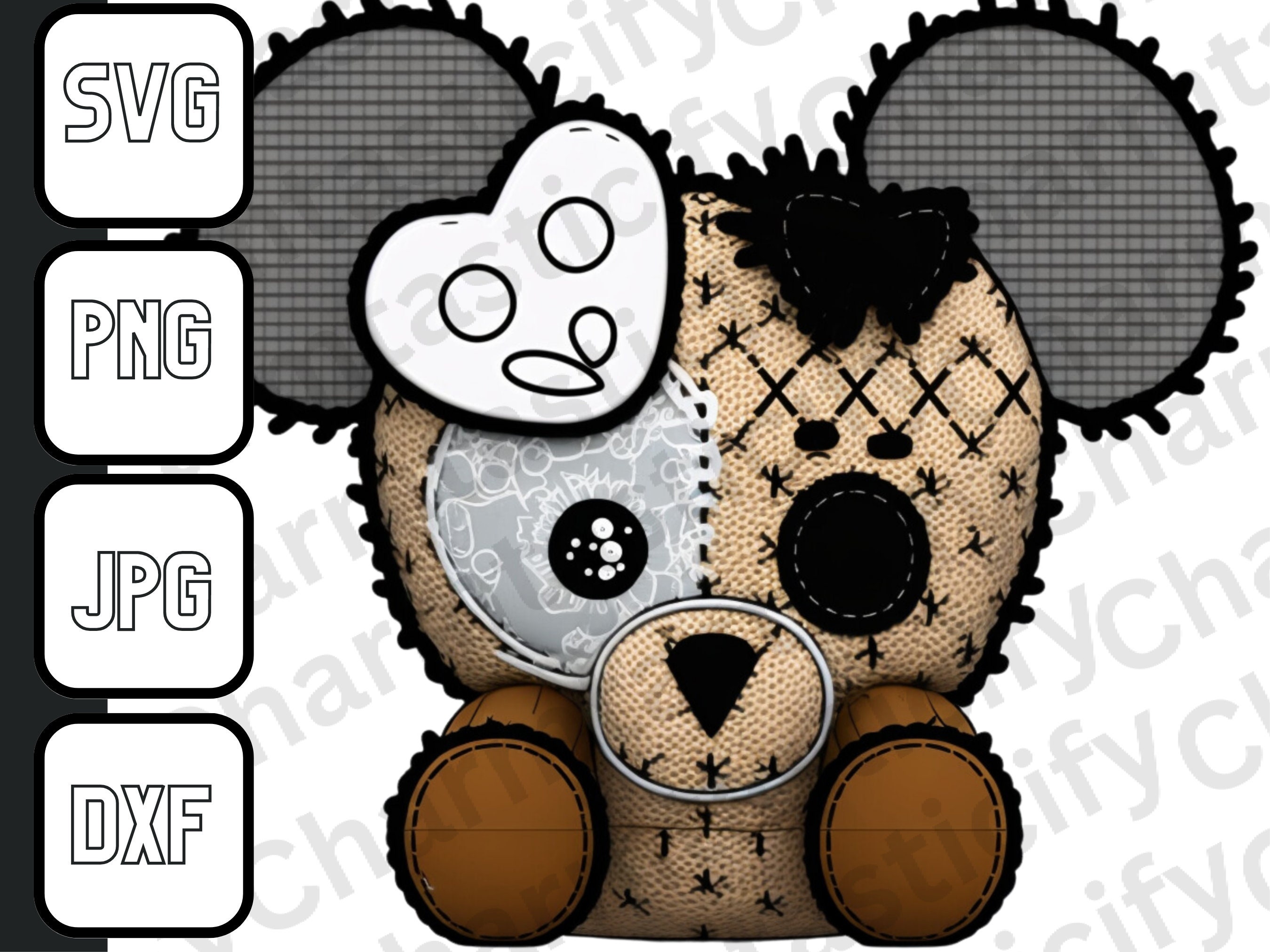 Beaten Teddy Bear Svg Eps Png Dxf | Teddy Bear Svg | Teddy Bear With ...