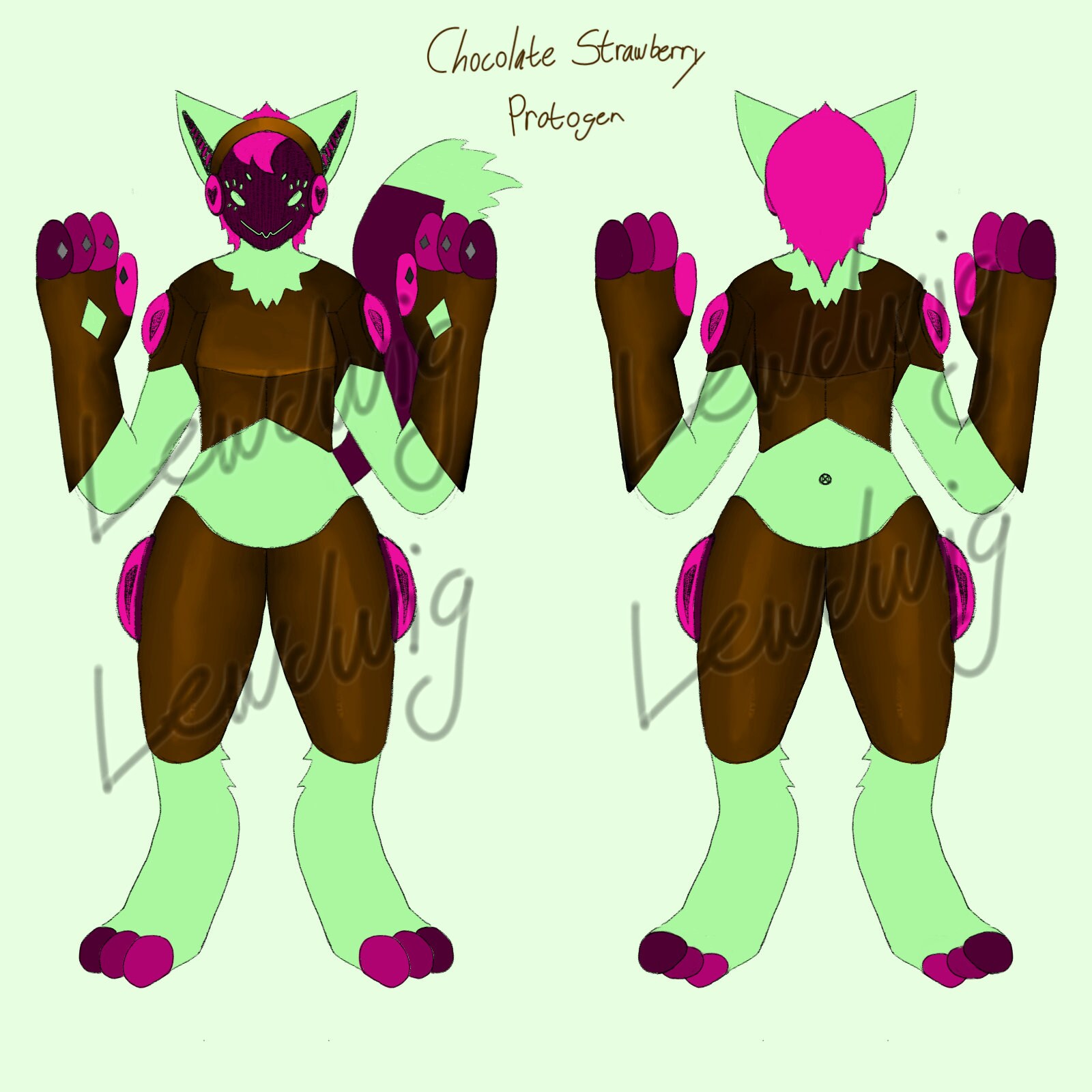 Chocolate Strawberry the Protogen FURRY ADOPT - Etsy