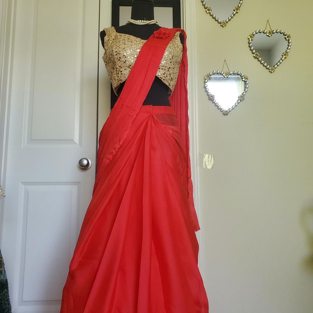 Ready to Wear Saree / Pleated Saree /pre Stitched Saree, Party Wear ...
