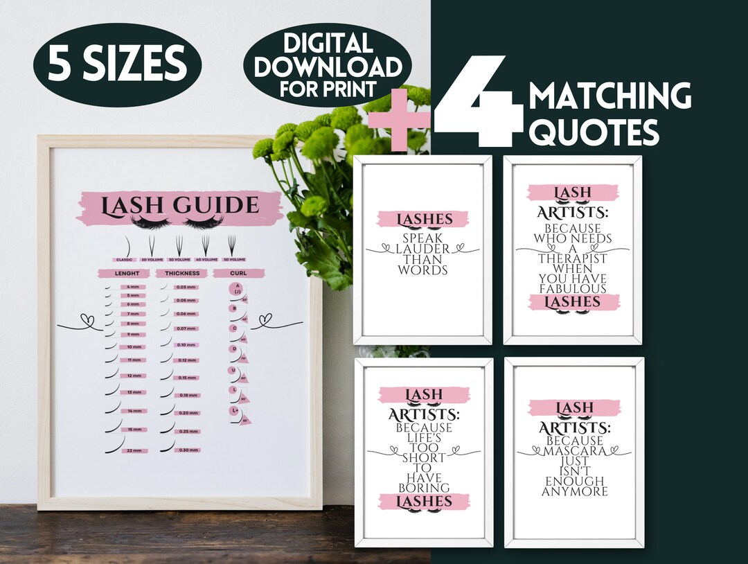 Eyelash Extension Guide Printable Lash Style Guide Lash Tech Print ...
