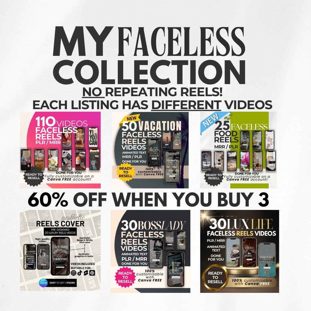 30 Faceless Reels Videos Digital Marketing MRR PLR Done for You DFY ...