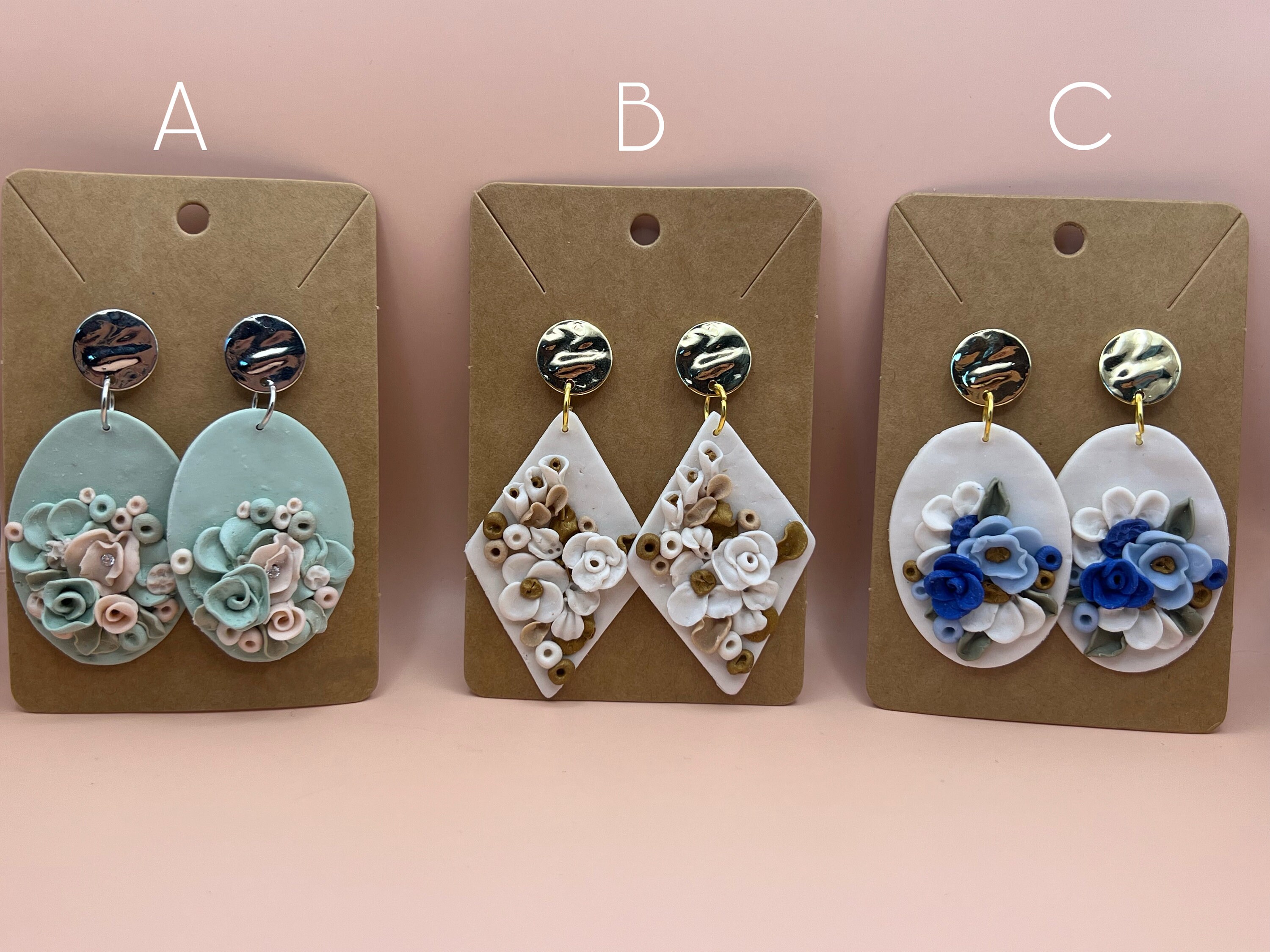 Polymer Clay Flower Earrings - Etsy