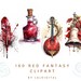 160 Red Fantasy Clipart | Red Fairy Clipart | Watercolor Clipart ...