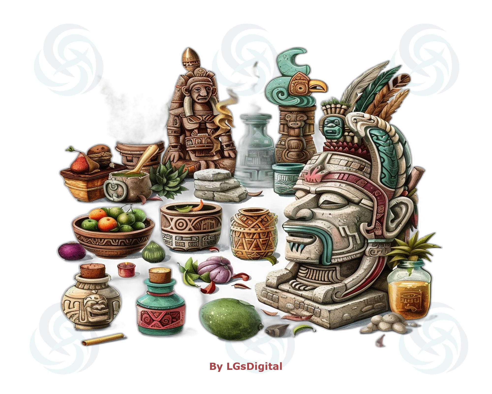 268 Ancient Maya Clipart Realistic Clipart Transparent Background ...