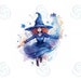 124 Blue Witch Clipart Blue Fantasy Clipart Watercolor Clipart Digital ...