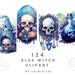 124 Blue Witch Clipart Blue Fantasy Clipart Watercolor Clipart Digital ...
