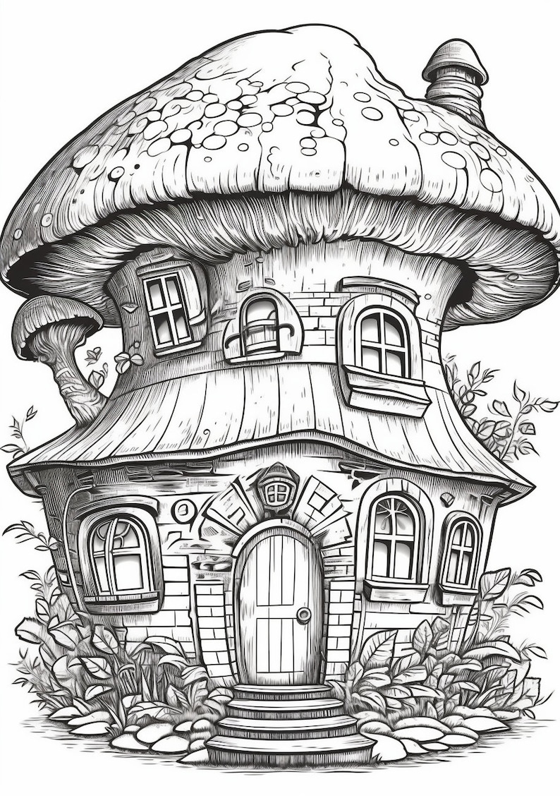 Fairy Houses | 40 Coloring Pages | Printable Coloring Pages | Coloring ...