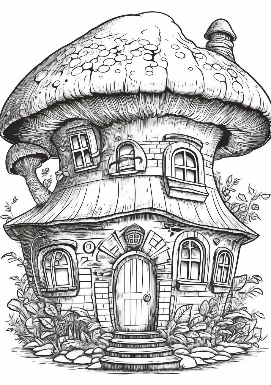 Fairy Houses | 40 Coloring Pages | Printable Coloring Pages | Coloring ...
