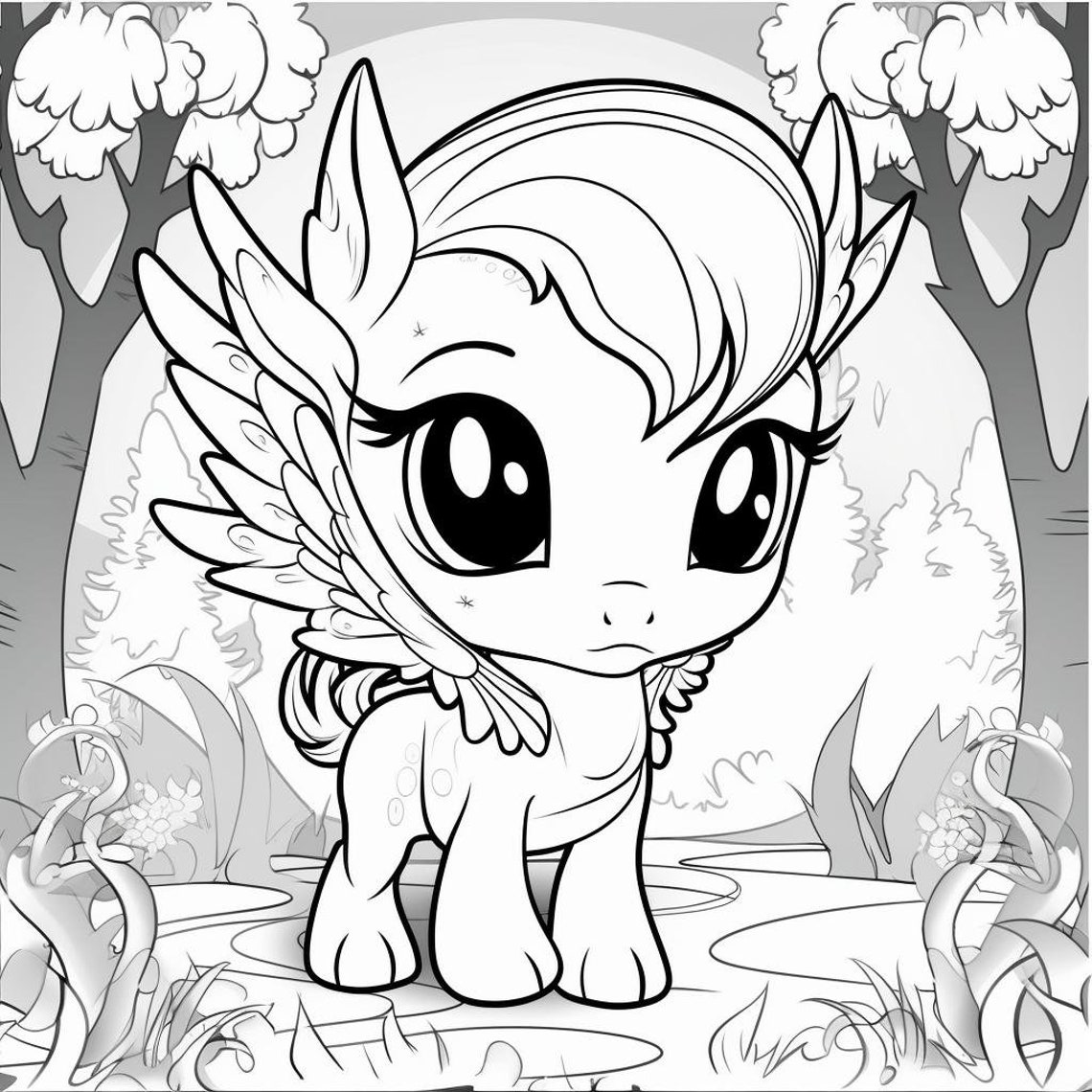Cute Pegasus | 44 Coloring Pages | Printable Coloring Pages | Coloring ...