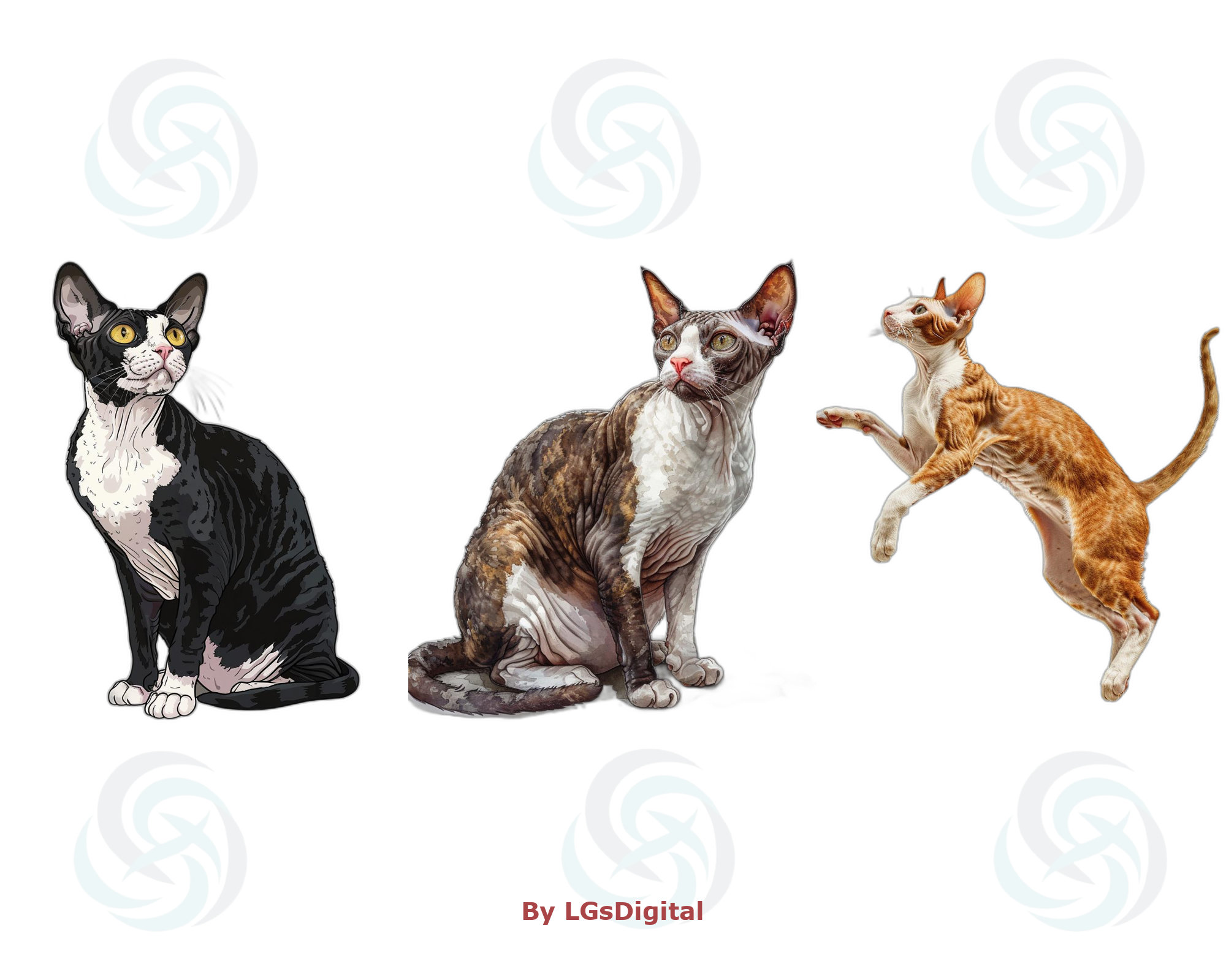 196 Cornish Rex Clipart | Realistic Clipart | Transparent Background ...