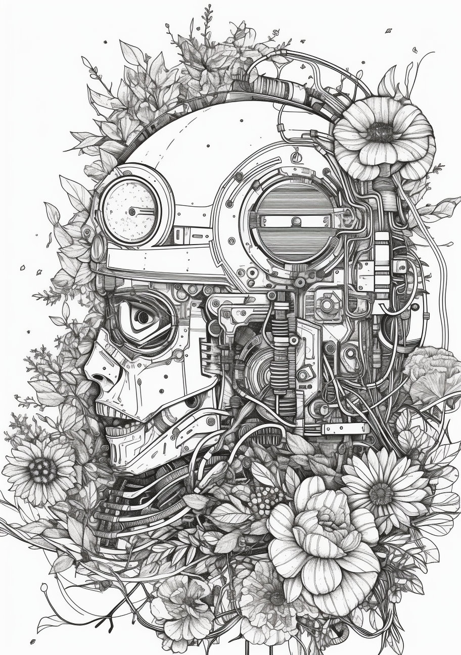 Cyberpunk | 40 Coloring Pages | Adult Coloring Pages | Printable PDF ...