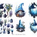 124 Blue Witch Clipart Blue Fantasy Clipart Watercolor Clipart Digital ...