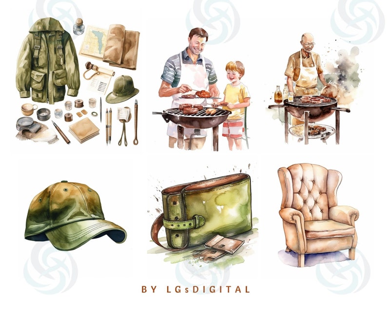 336 Multiple Color Father's Day Clipart Clipart Bundle - Etsy