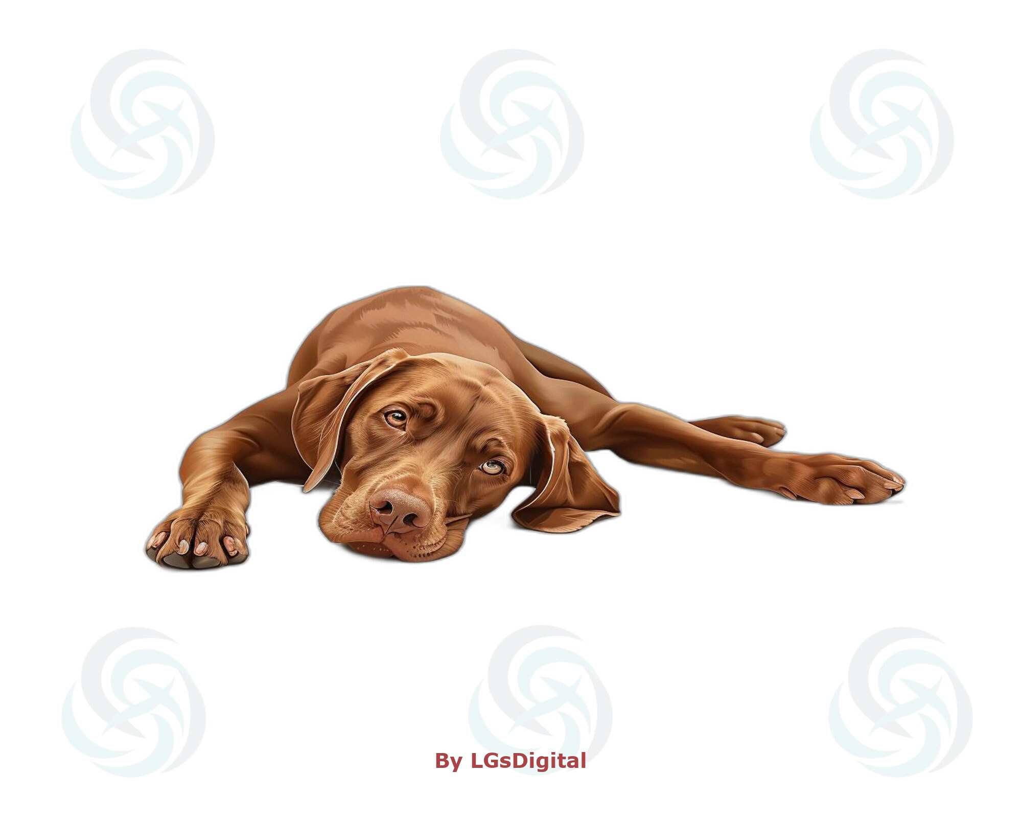 200 Vizsla Clipart Realistic Clipart Transparent Background Digital ...