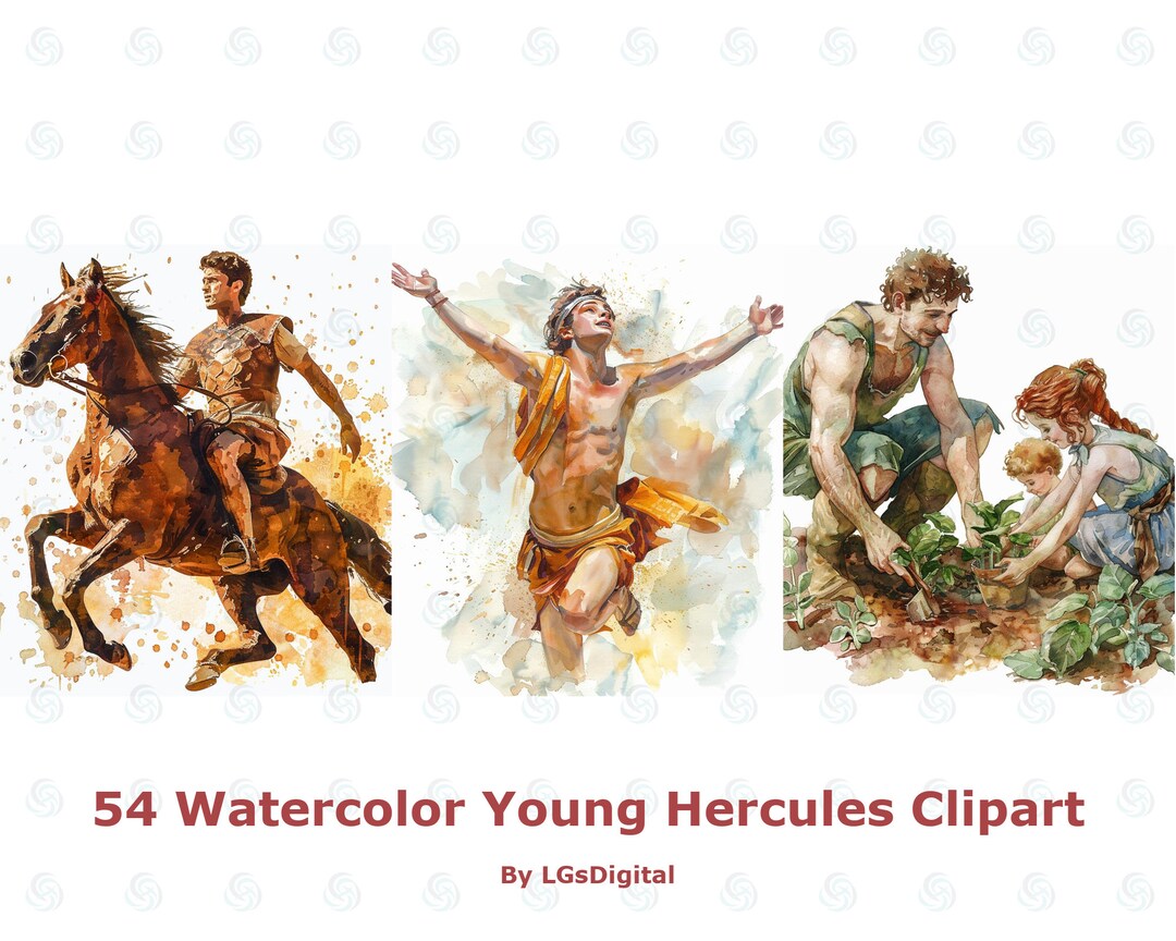 54 Watercolor Young Hercules Clipart | Realistic Clipart | Transparent ...