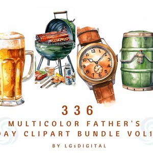 336 Multiple Color Father's Day Clipart | Clipart Bundle | Watercolor ...