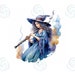 124 Blue Witch Clipart Blue Fantasy Clipart Watercolor Clipart Digital ...