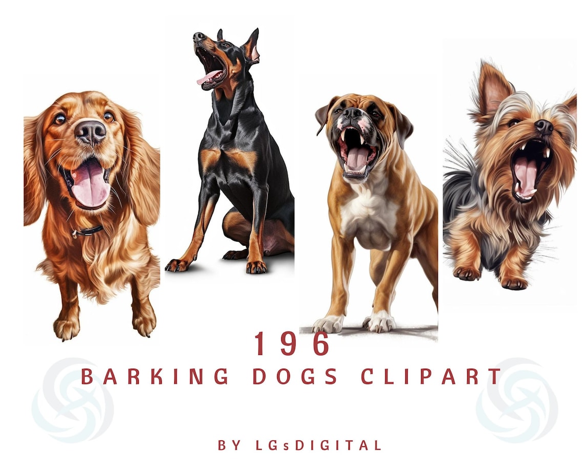 196 Barking Dogs Clipart | 49 Dogs Breeds Clipart | Watercolor Clipart ...