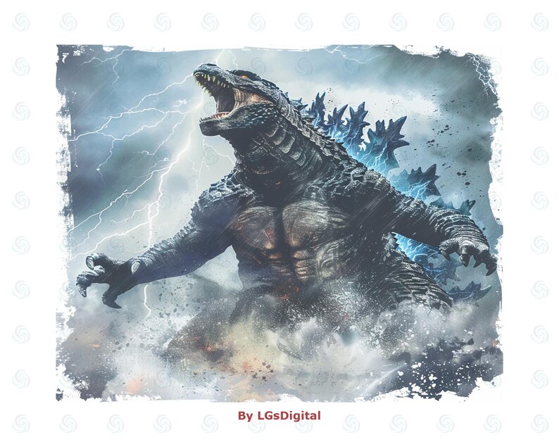 78 Watercolor Godzilla Clipart | Realistic Clipart | Transparent ...