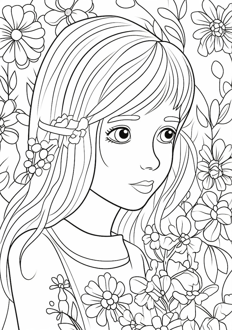 Printable Girls Coloring Pages 20 Coloring Pages Printable PDF Instant ...