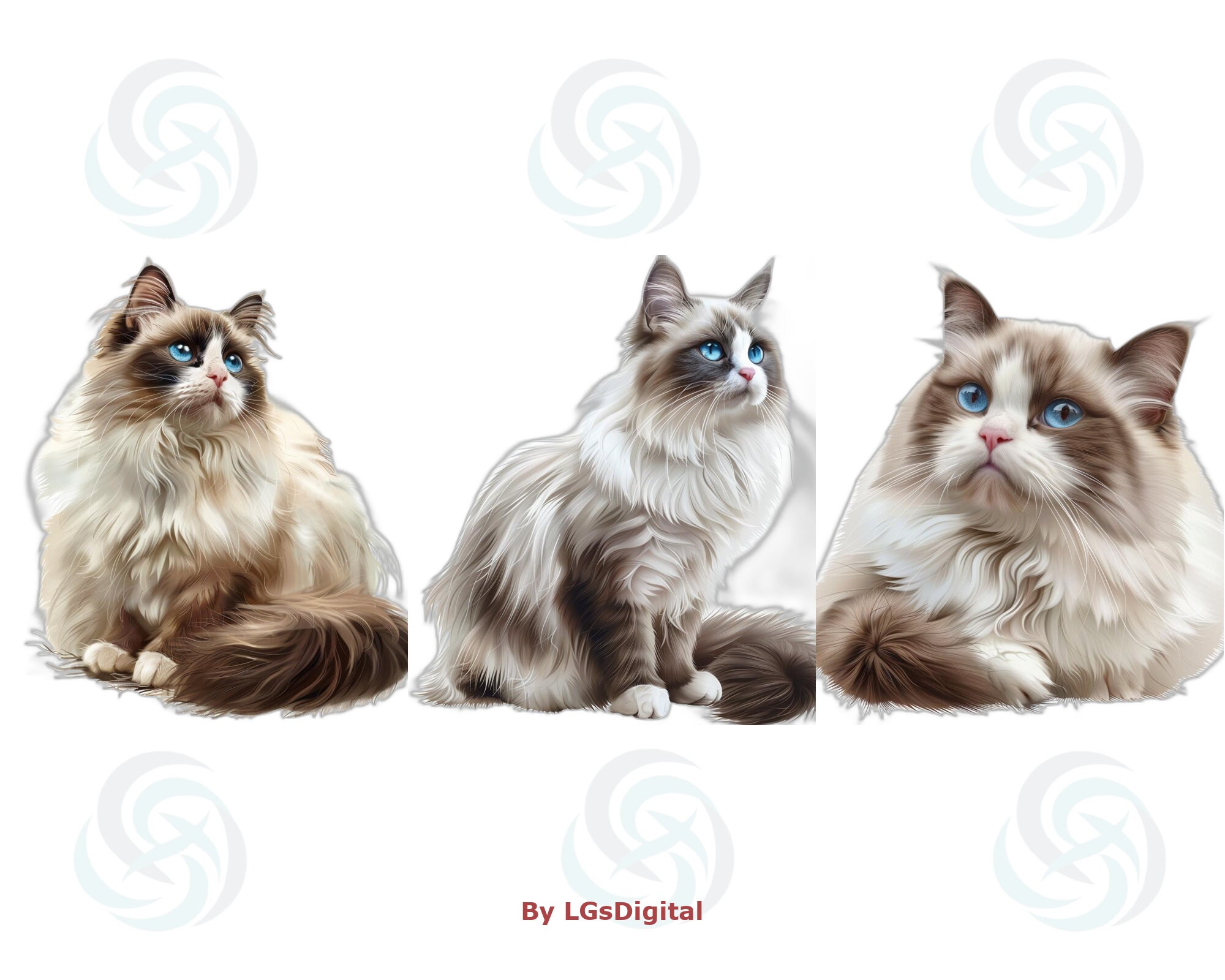 196 Ragdoll Clipart Realistic Clipart Transparent Background Digital ...